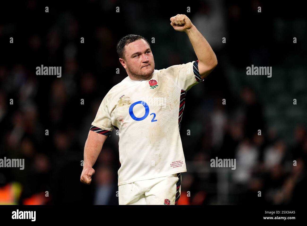 London, England. 22nd February, 2025. England's Jamie George after the ...