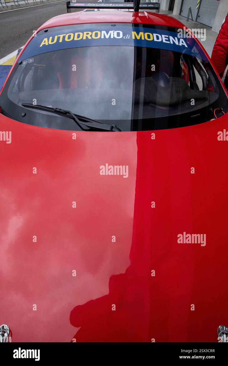 Modena, Italy - feb 27, 2023 - Detail of ferrari car on autodromo di ...