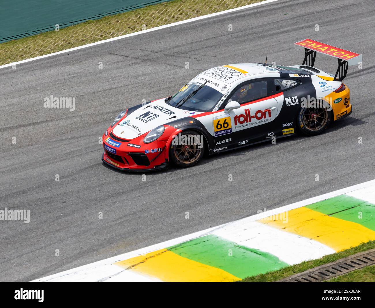 Sao Paulo, Brazil nov18, 2023 - Porsche racing car in action at turn in ...