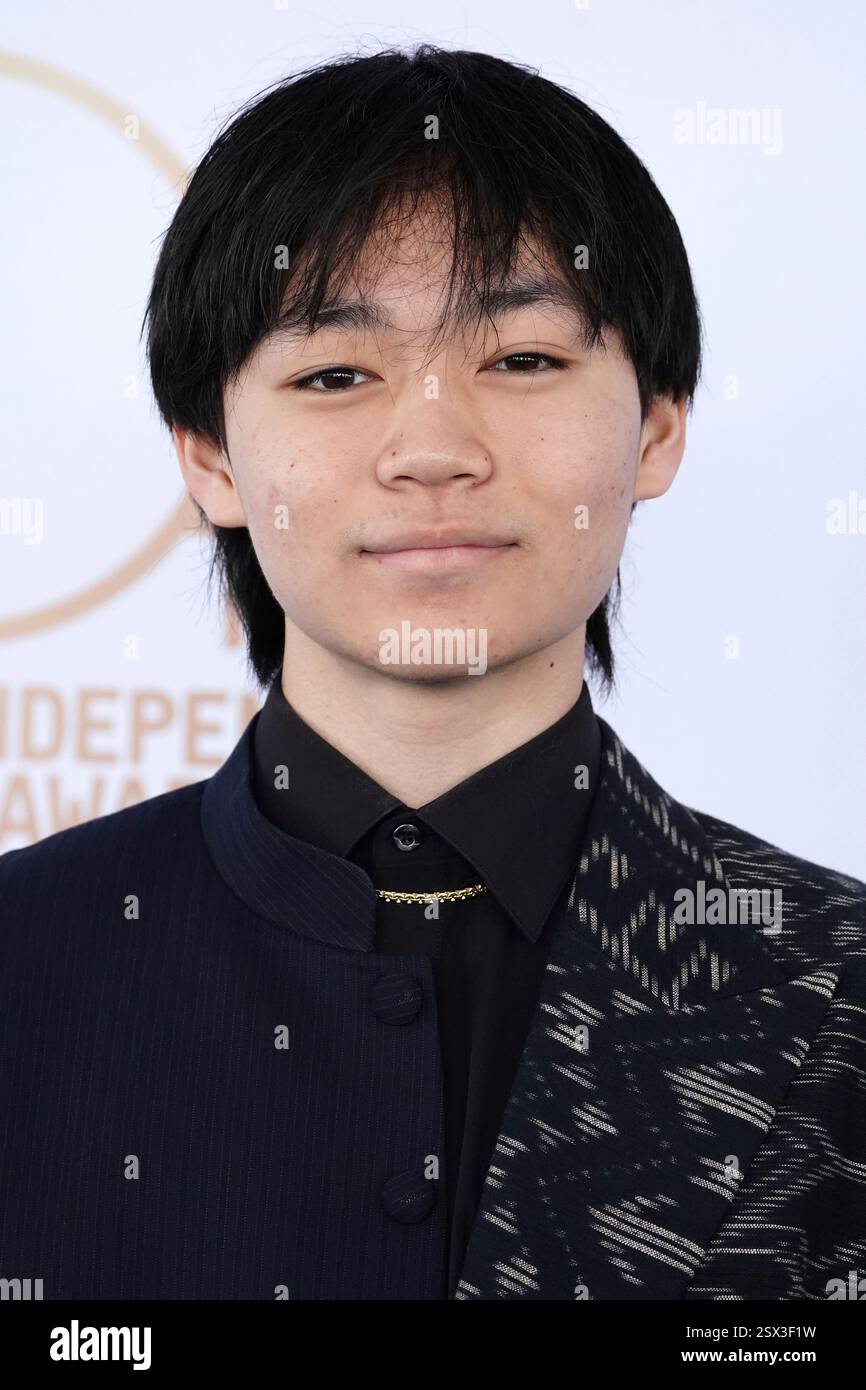 Izaac Wang arrives at the Film Independent Spirit Awards on Saturday ...