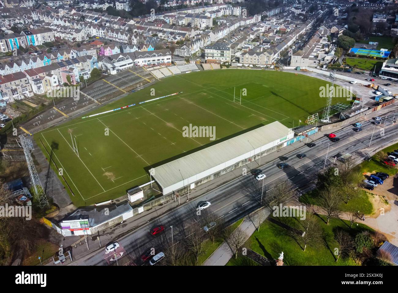 Swansea, Wales, UK. 22nd February 2025. General aerial view of St Helen ...