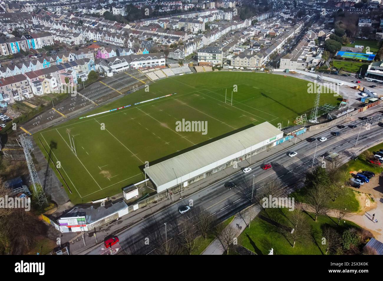 Swansea, Wales, UK. 22nd February 2025. General aerial view of St Helen ...