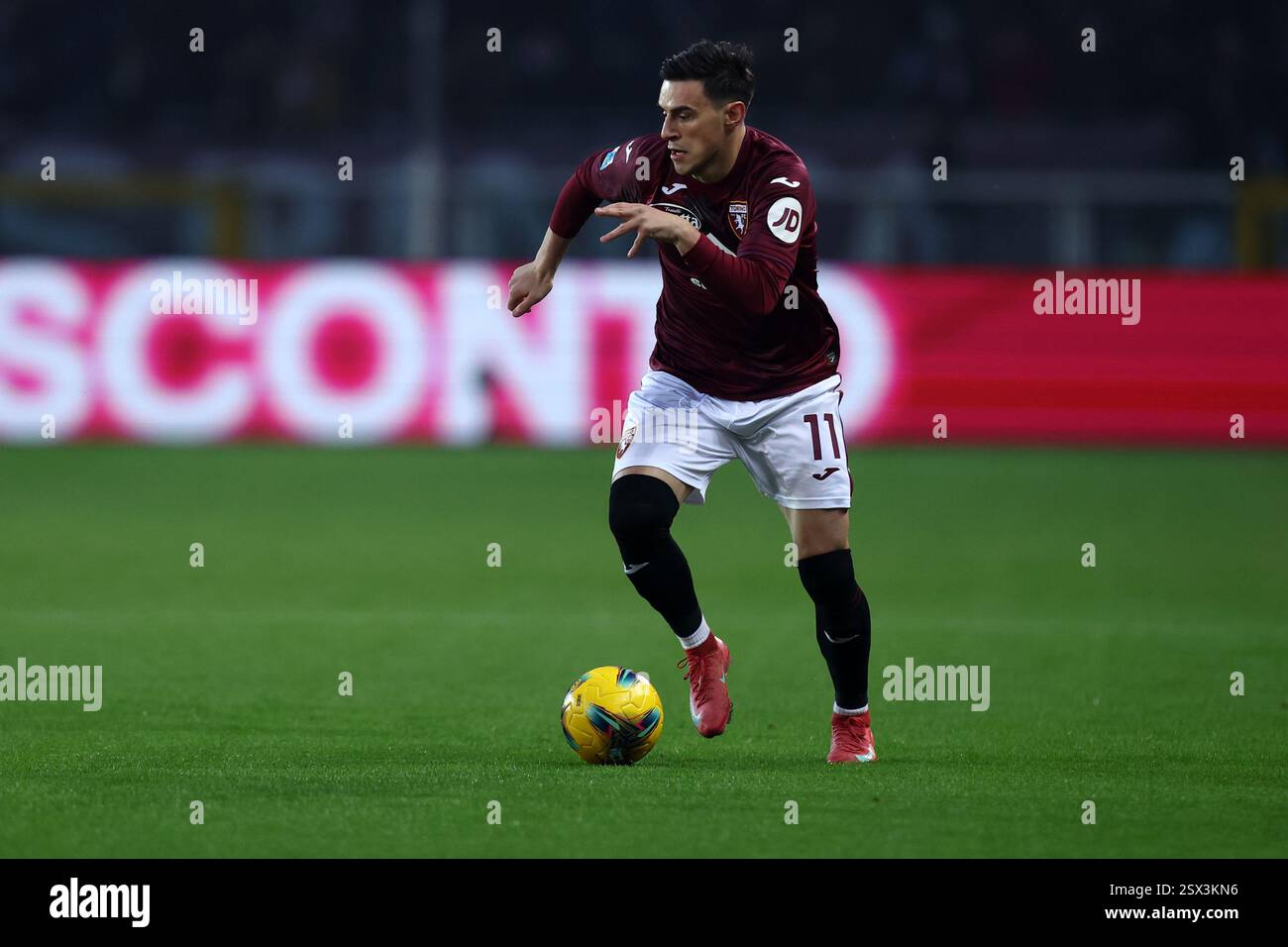 Torino, Italy. 22nd Feb, 2025. Eljif Elmas of Torino Fc in action ...