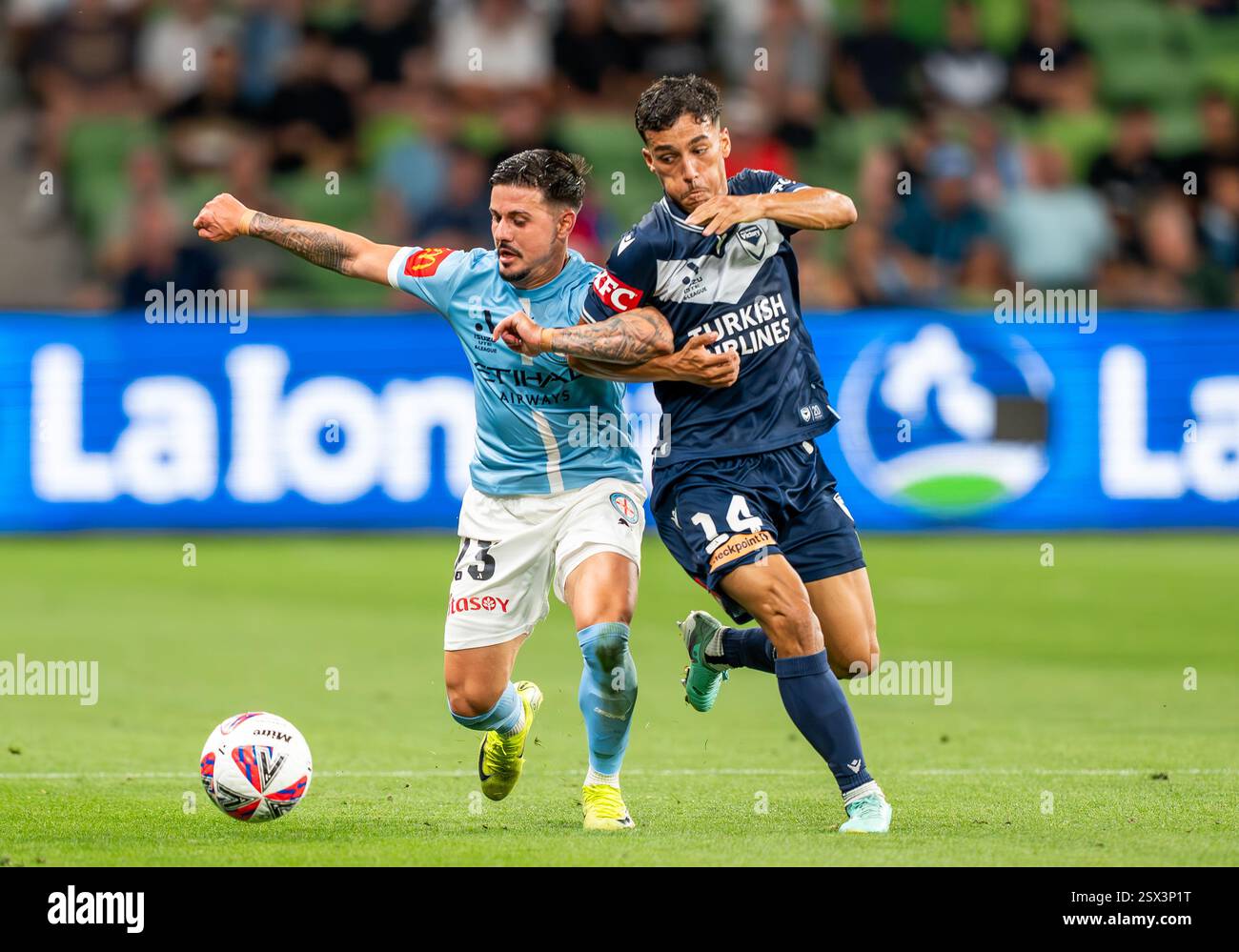 Melbourne, Australia. 22nd Feb, 2025. Marco Tilio of Melbourne City (L ...