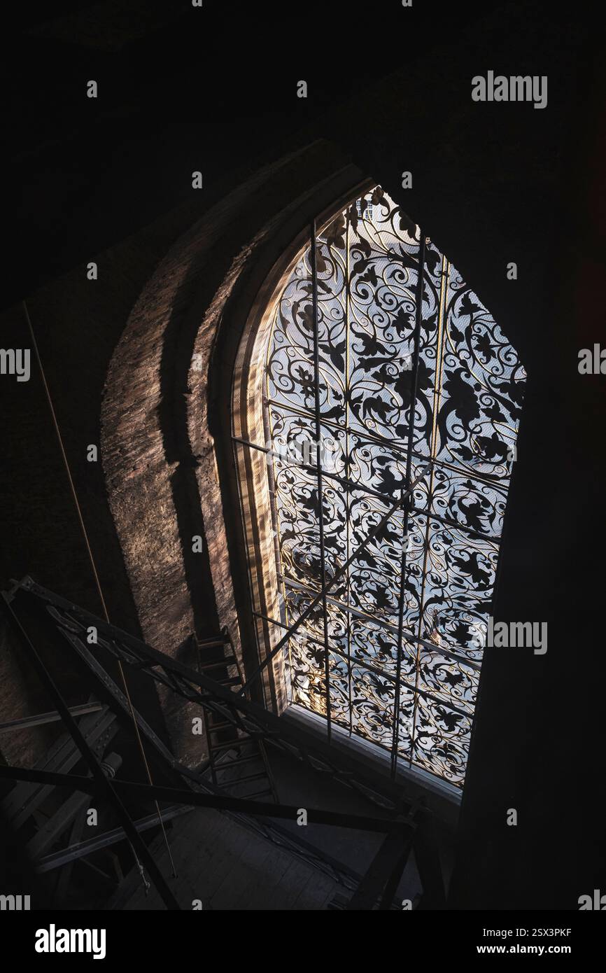 Window in the belfry of St. Vitus Cathedral, Prague, Czech Republic ...
