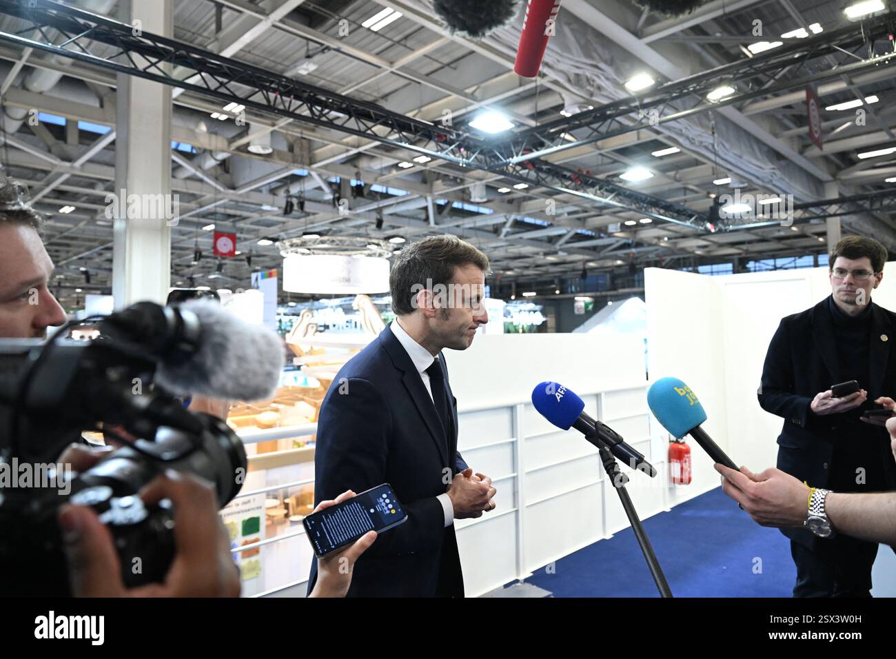 France's President Emmanuel Macron addresses the press after having ...