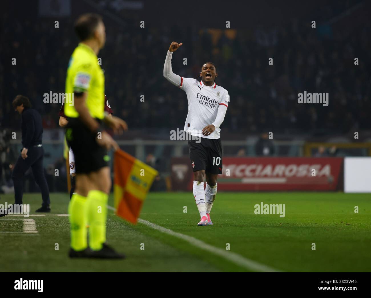 Turin, Italy. 22nd Feb, 2025. Rafel Leao of AC Milan during the Italian ...