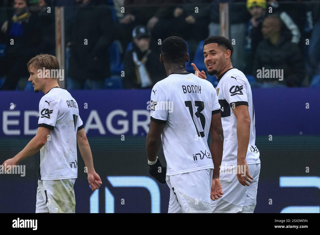 Parma, Italy. 22nd Feb, 2025. Simon Sohm (Parma Calcio) celebrates with ...
