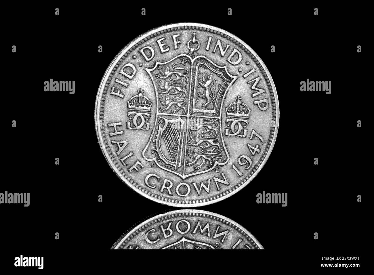 1947 King George VI Half Crown coin Stock Photo - Alamy