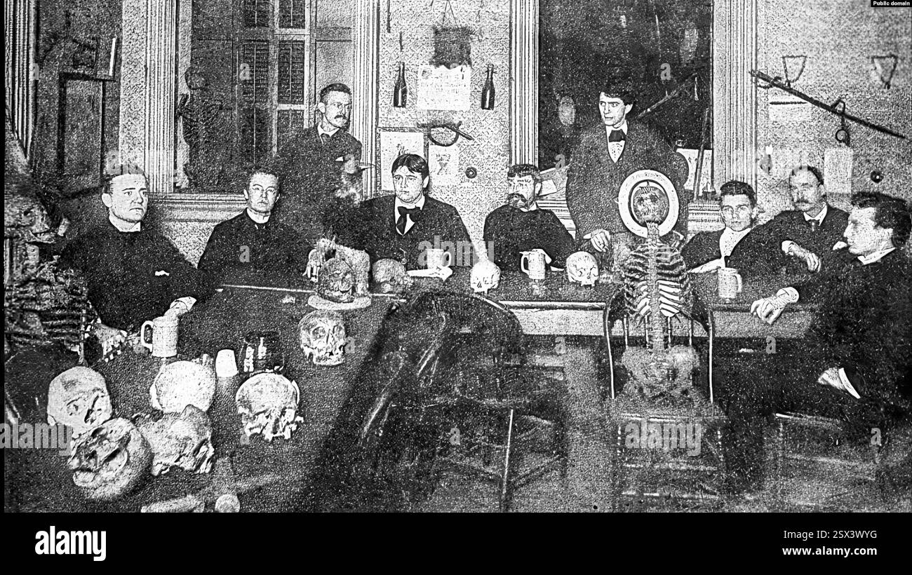 Members of the Whitechapel Club pose at Koster's Saloon in Chicago ...