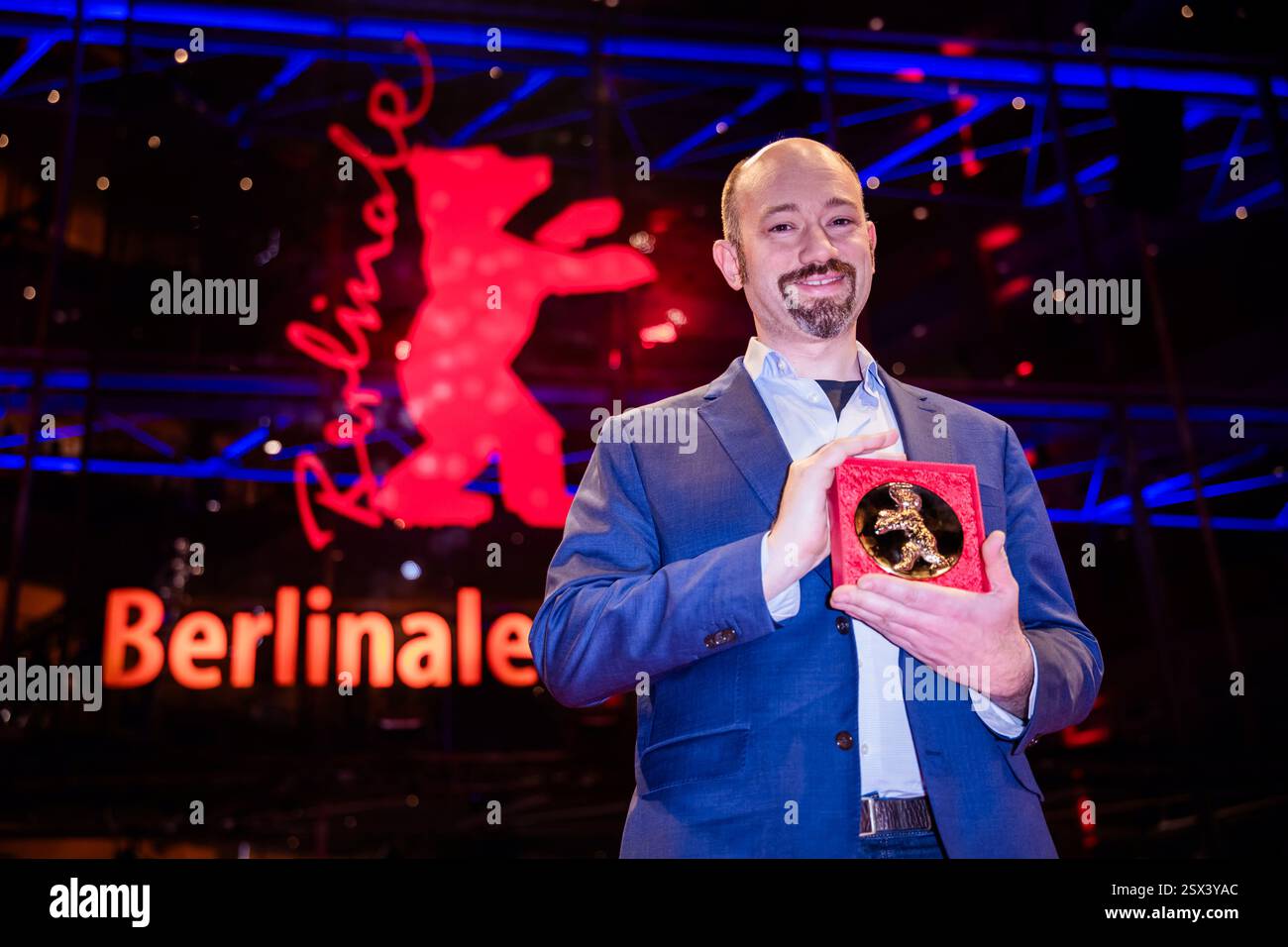 Berlin, Germany. 22nd Feb, 2025. Lance Kramer, producer, stands on the ...