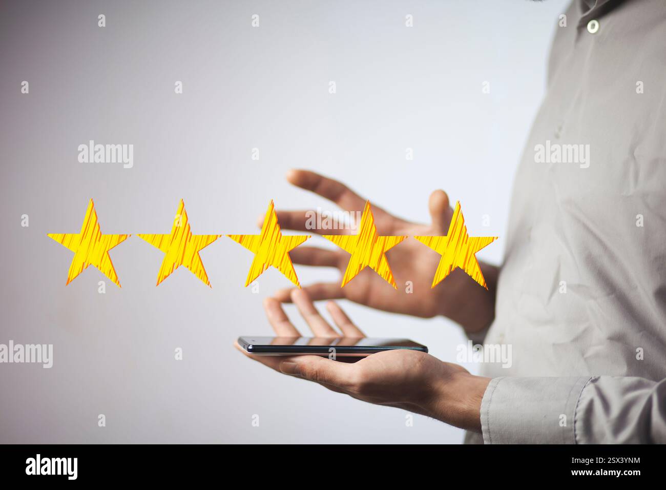 Concept view of ranking stars on a technology interface Stock Photo - Alamy