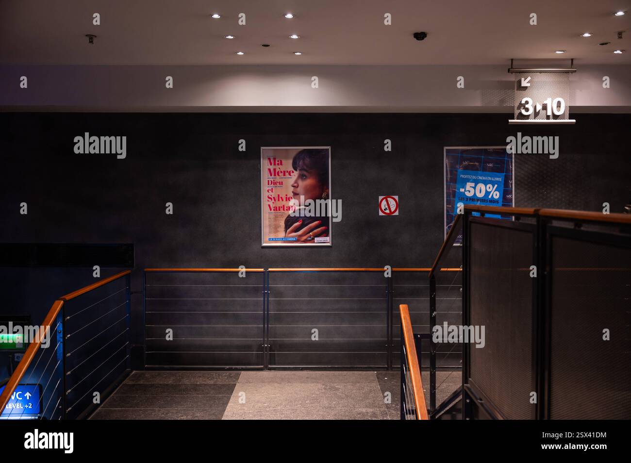 Staircase hall of the UGC movie theater at Toison D Ã r or Gulden vlies ...