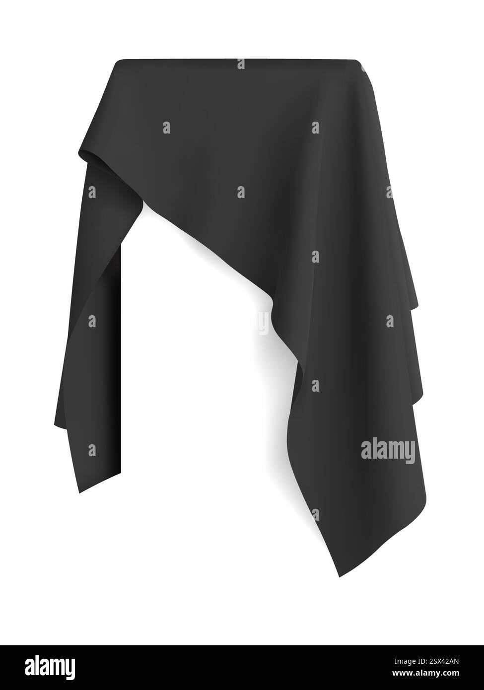 Black fabric covering a blank template vector illustration Stock Vector ...