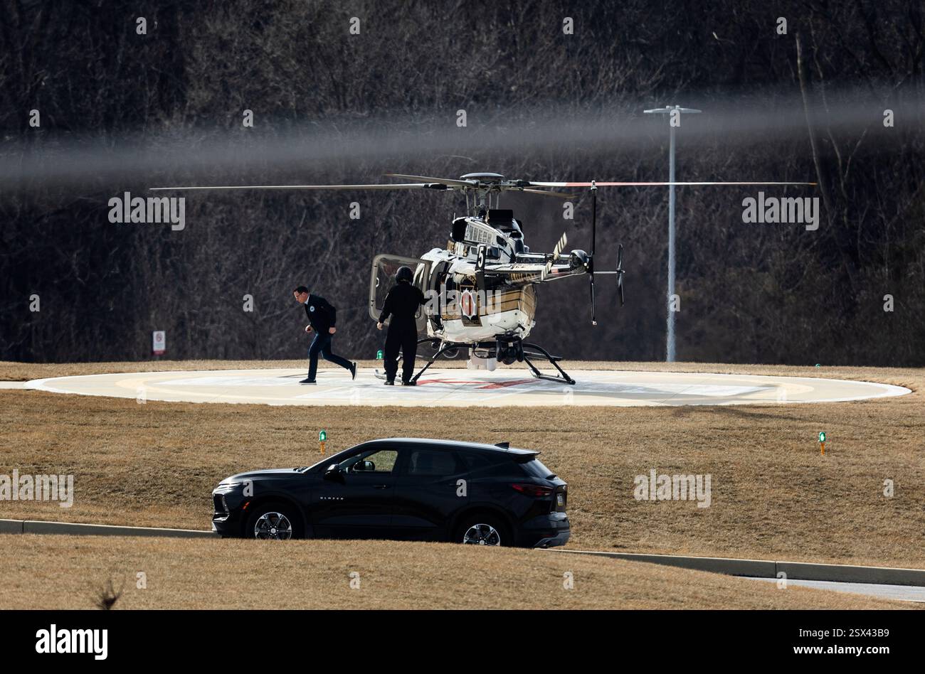 Governor Josh Shapiro gets off a State Police helicopter at UPMC ...