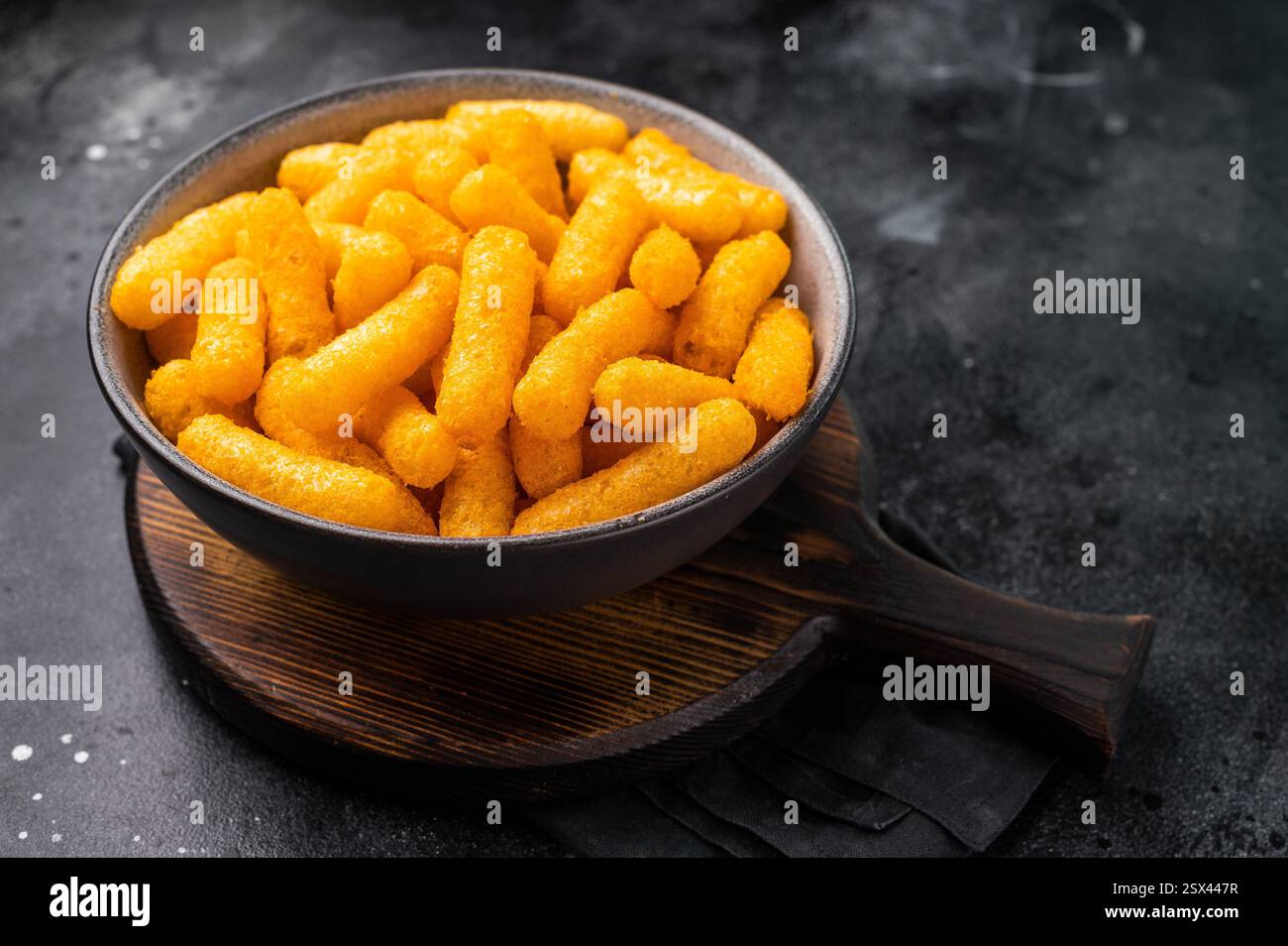 Deliciously addictive cheese flavored corn puffs, beautifully arranged ...