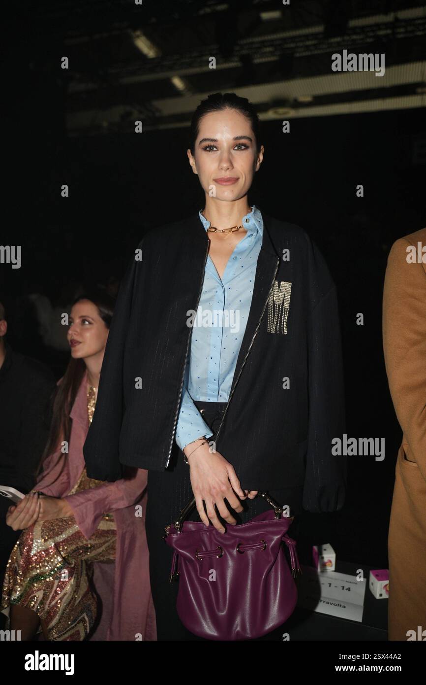 Madrid, Spain. 22nd Feb, 2025. Ella Travolta at the front row of ...