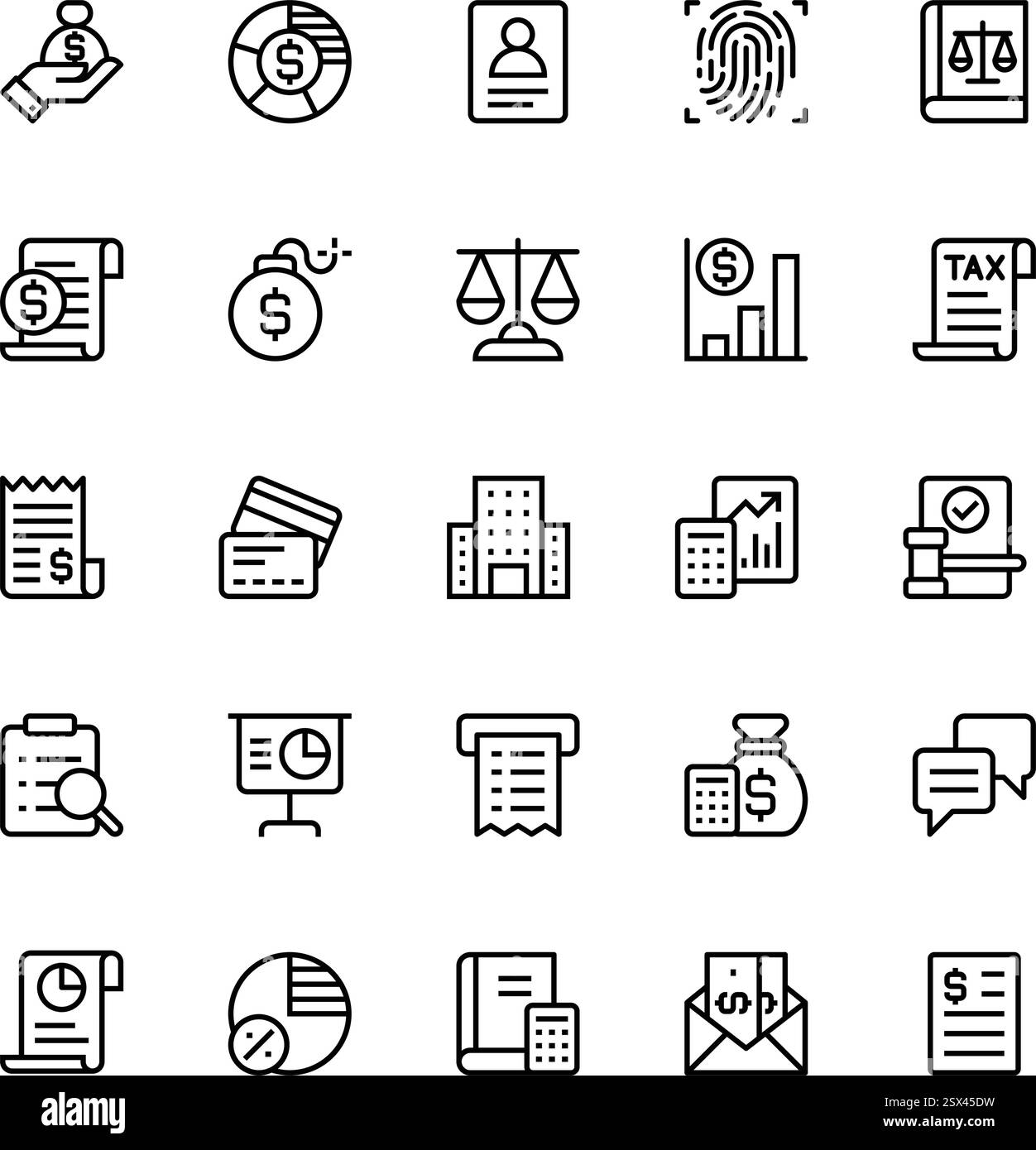Accounting Icons Set Stock Vector Image & Art - Alamy