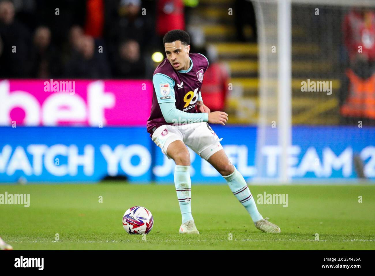 Burnley, UK. 21st Feb, 2025. Burnley defender CJ Egan-Riley (6) during ...