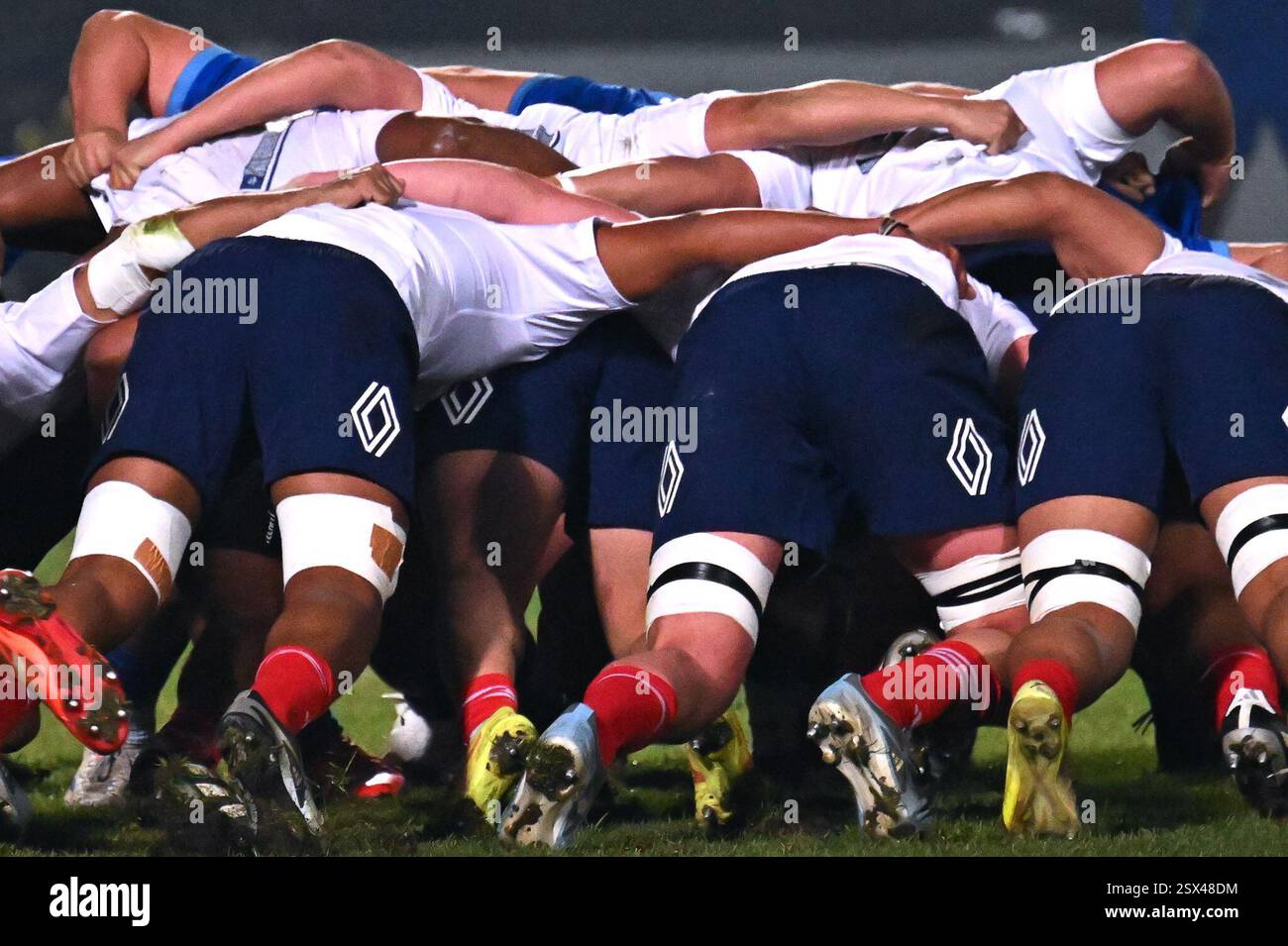 Monigo, Italy. 22nd Feb, 2025. Scrum during the match Italy vs. France ...