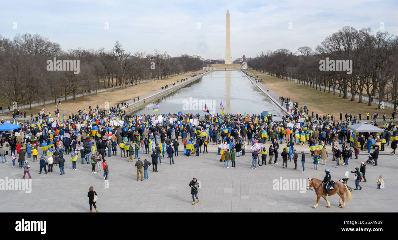 February 22, 2025, Washington, DC -- People gathered at the Lincoln ...