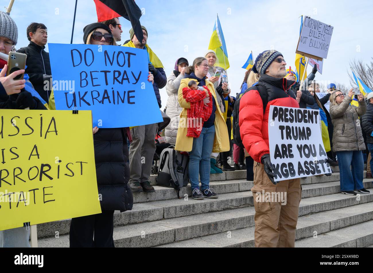 February 22, 2025, Washington, DC -- People gathered at the Lincoln ...