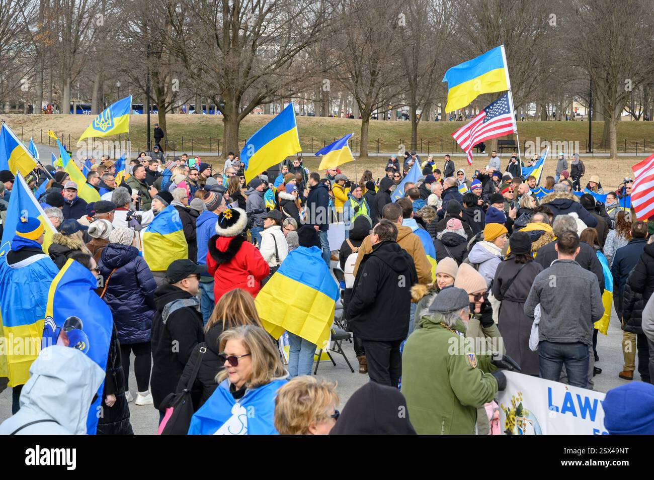 February 22, 2025, Washington, DC -- People gathered at the Lincoln ...