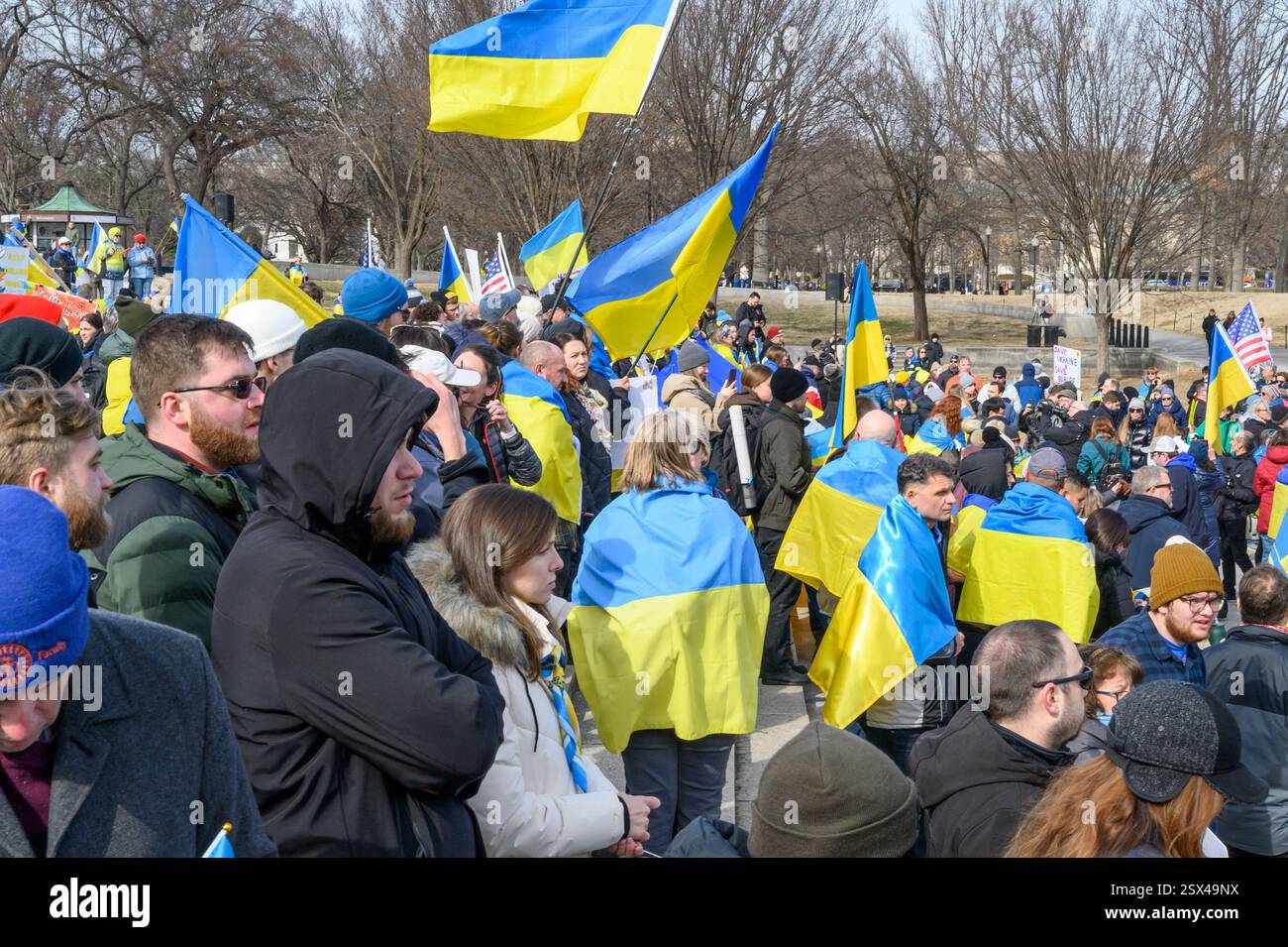 February 22, 2025, Washington, DC -- People gathered at the Lincoln ...