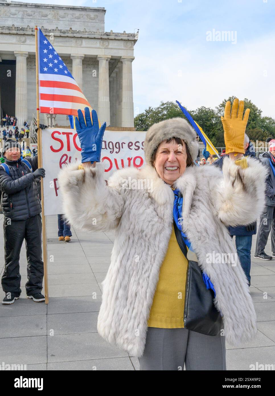 February 22, 2025, Washington, DC -- People gathered at the Lincoln ...