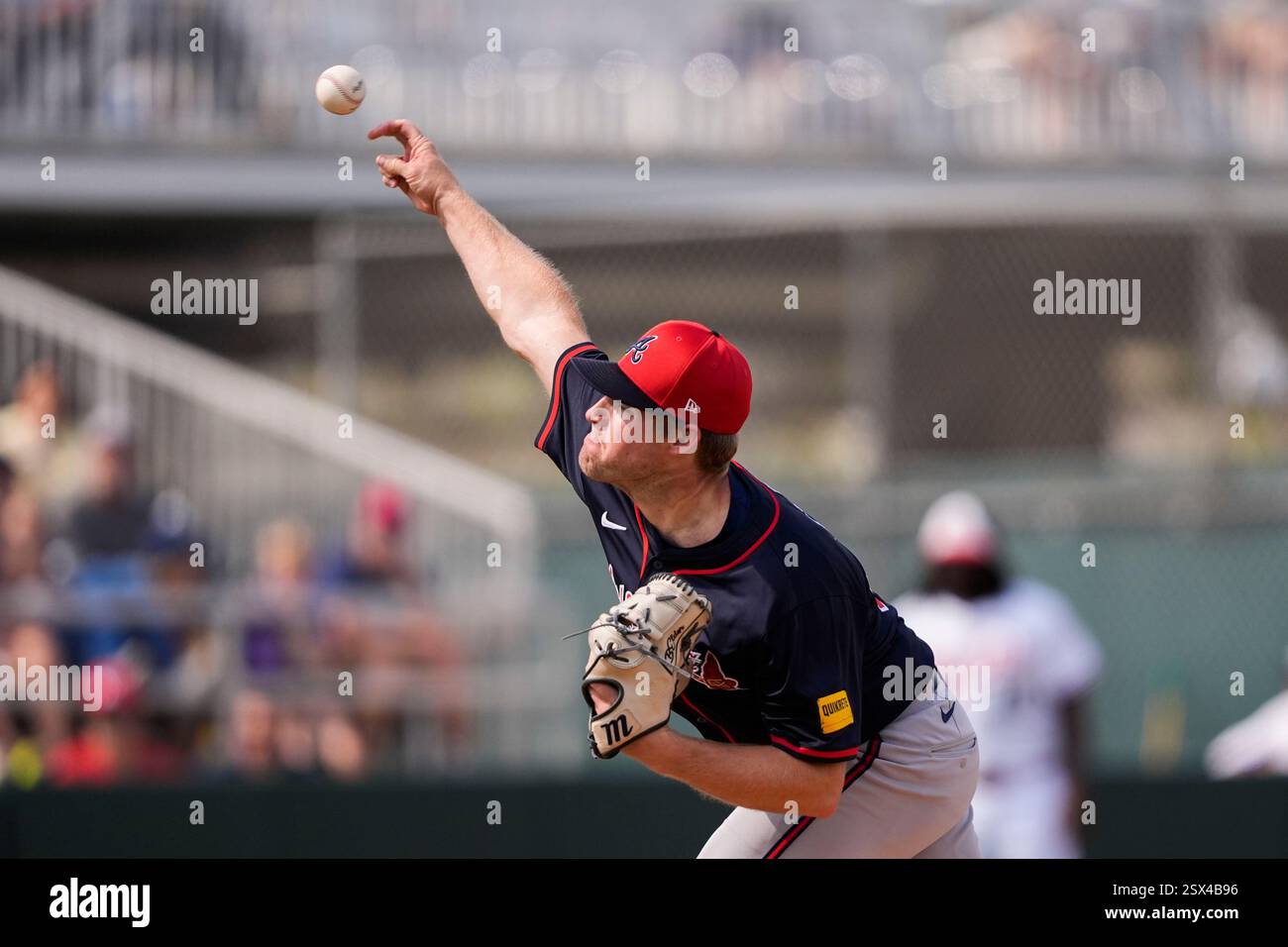 Atlanta Braves pitcher Bryce Elder delivers in the fourth inning of a ...