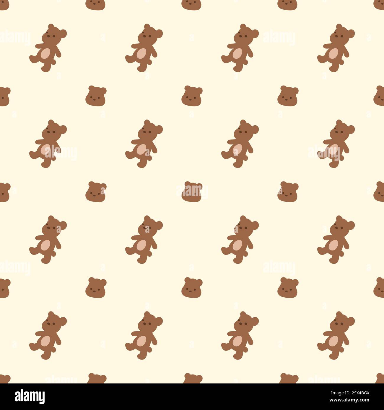 Cute teddy bear seamless continuous print pattern, wallpaper ...