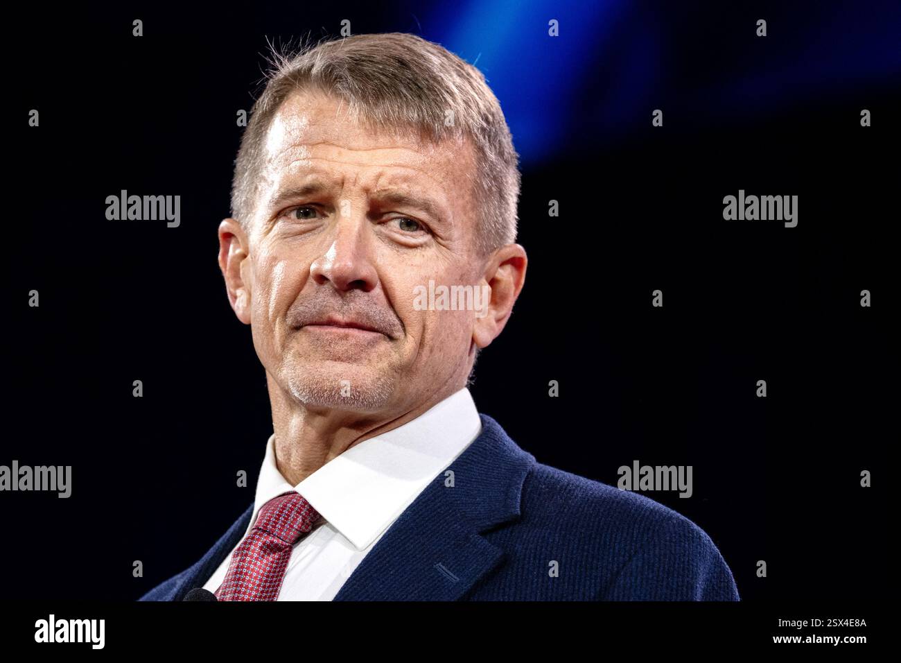 Washington Dc, USA. 22nd Feb, 2025. Private military Blackwater founder, Erik Prince sits in ...