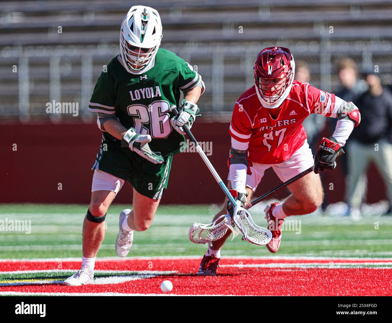 February 22, 2025: Rutgers midfielder Shane Knobloch (27) and Loyola ...