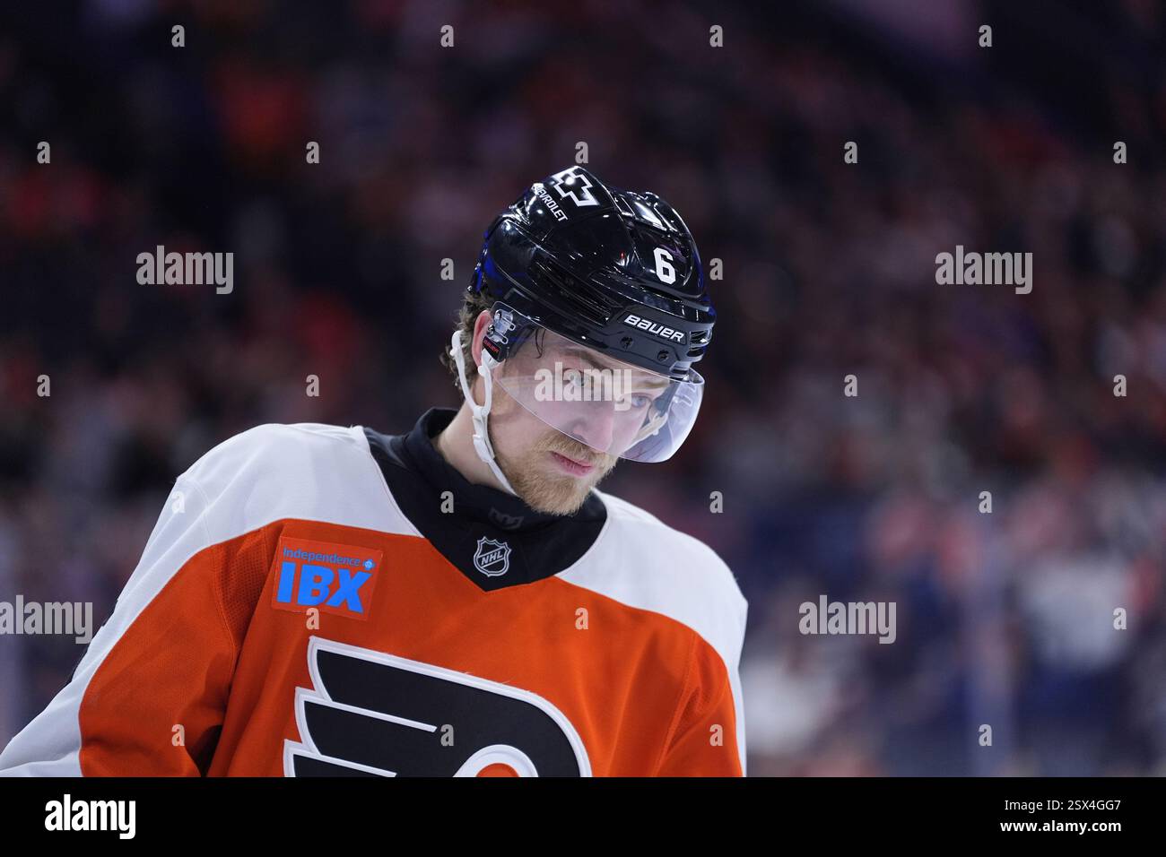 Philadelphia Flyers' Travis Sanheim plays during an NHL hockey game ...