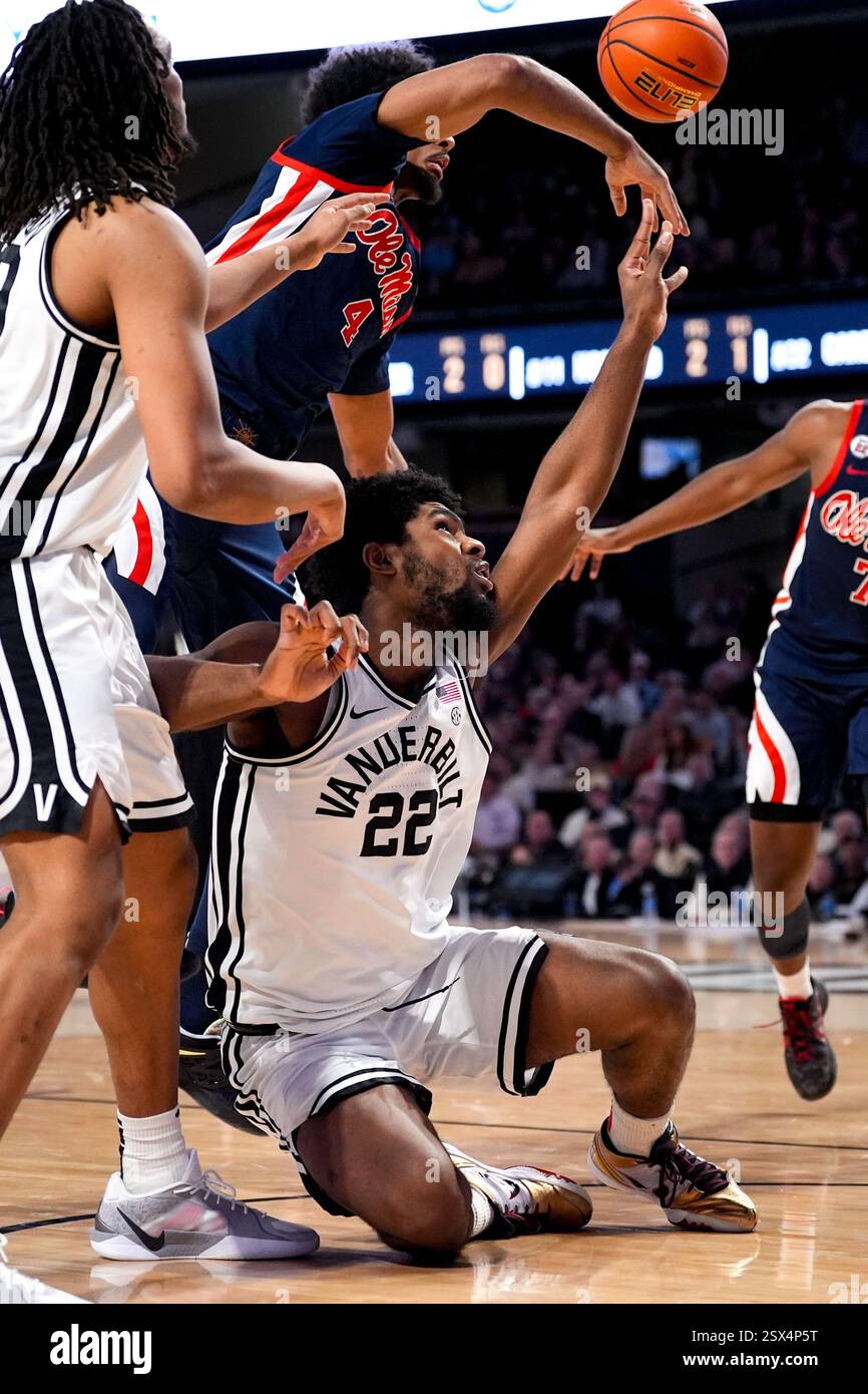 Nashville, Tennessee, USA. 22nd Feb, 2025. Vanderbilt forward Jaylen ...