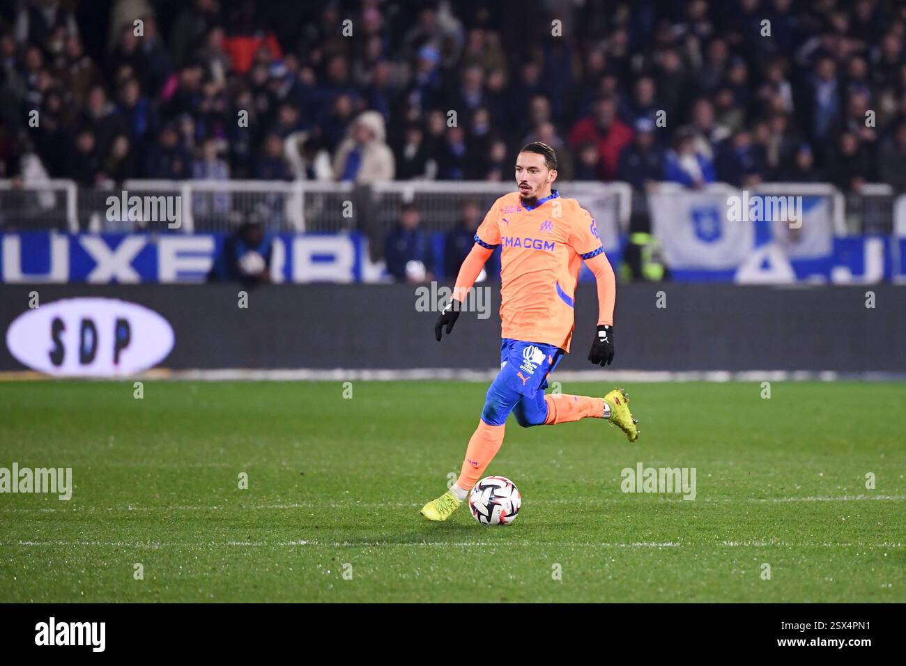 Auxerre, France. 22nd Feb 2025. 22 Ismael BENNACER (om) during the ...