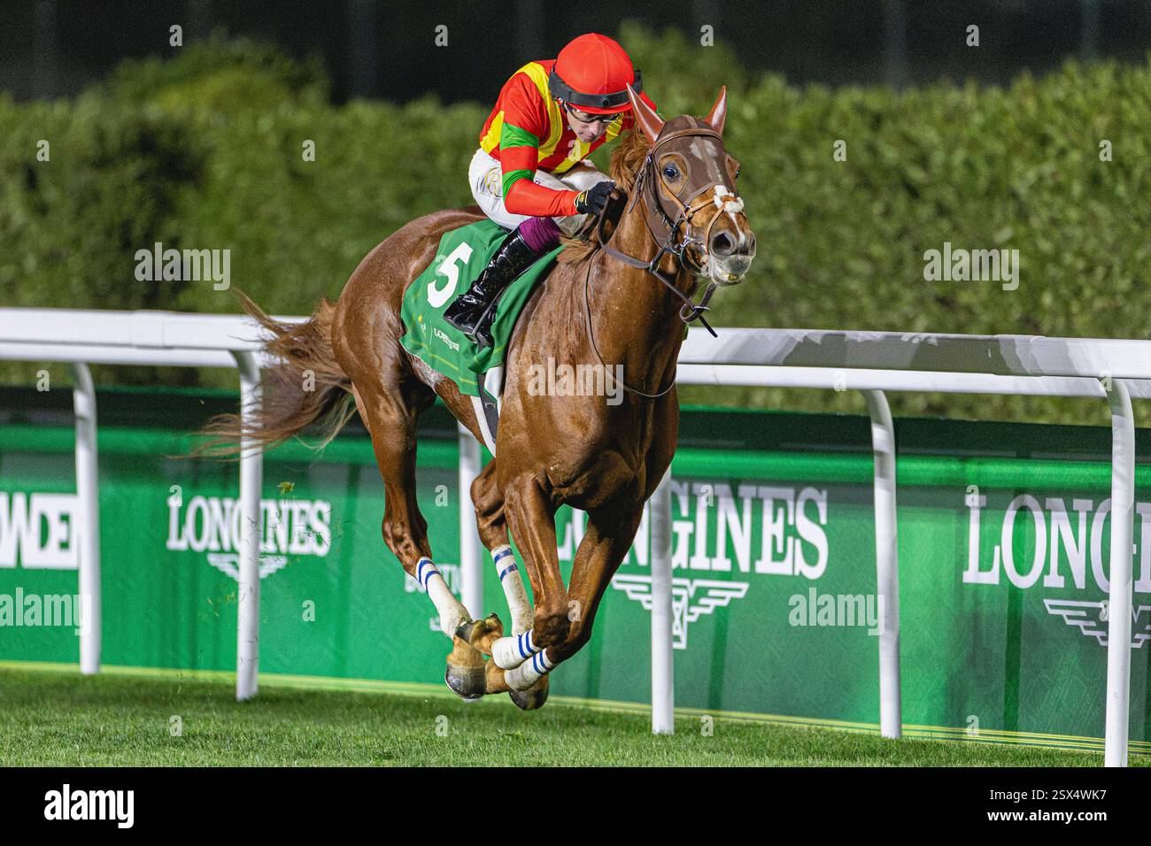 February 22, 2025, Riyadh, USA: Byzantine Dream (5) ridden by Oisin ...