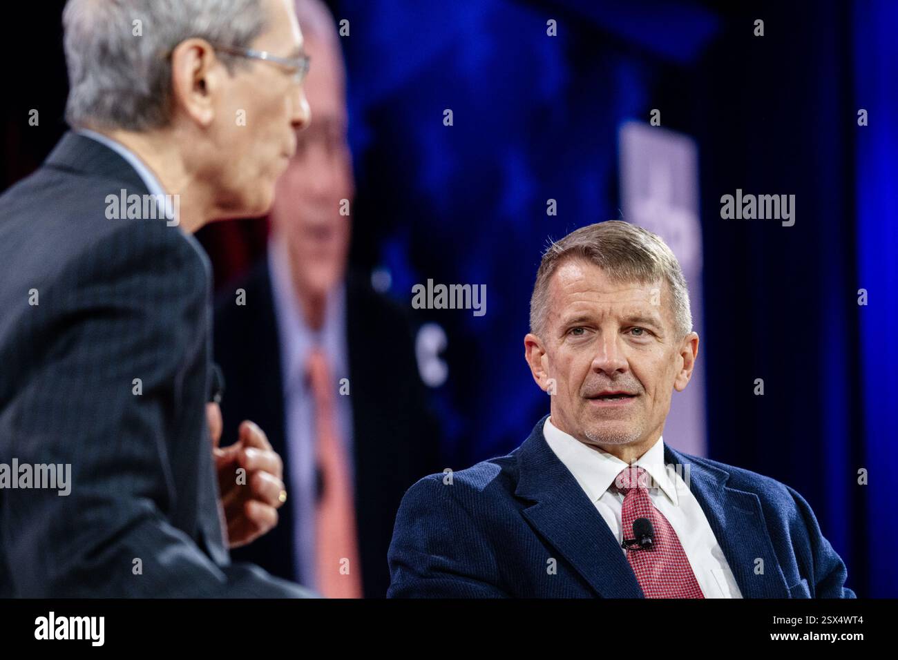 Private military Blackwater founder, Erik Prince sits in conversation with Gordon Chang at CPAC ...