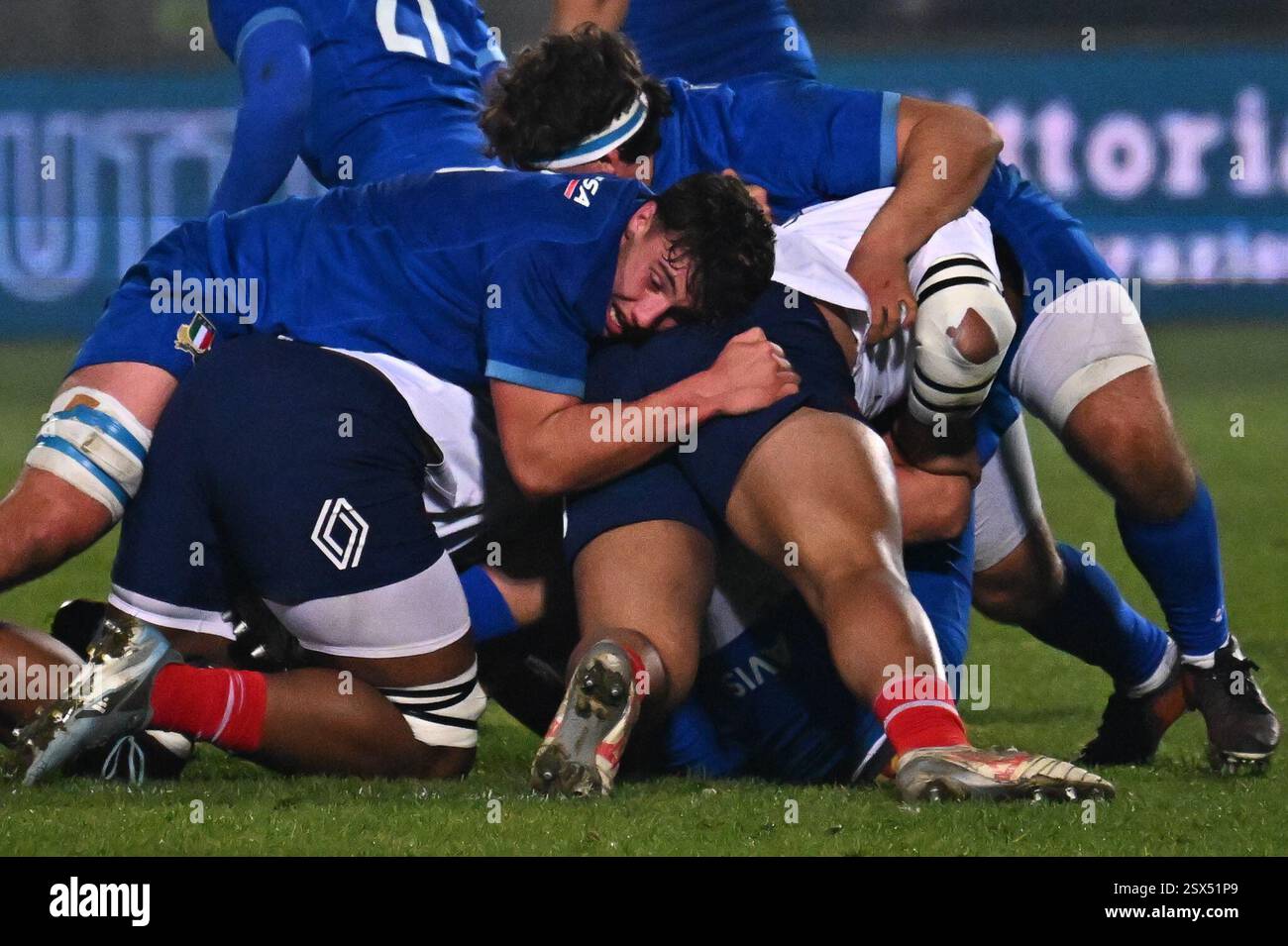 Monigo, Italy. 22nd Feb, 2025. Scrum during the match Italy vs. France ...