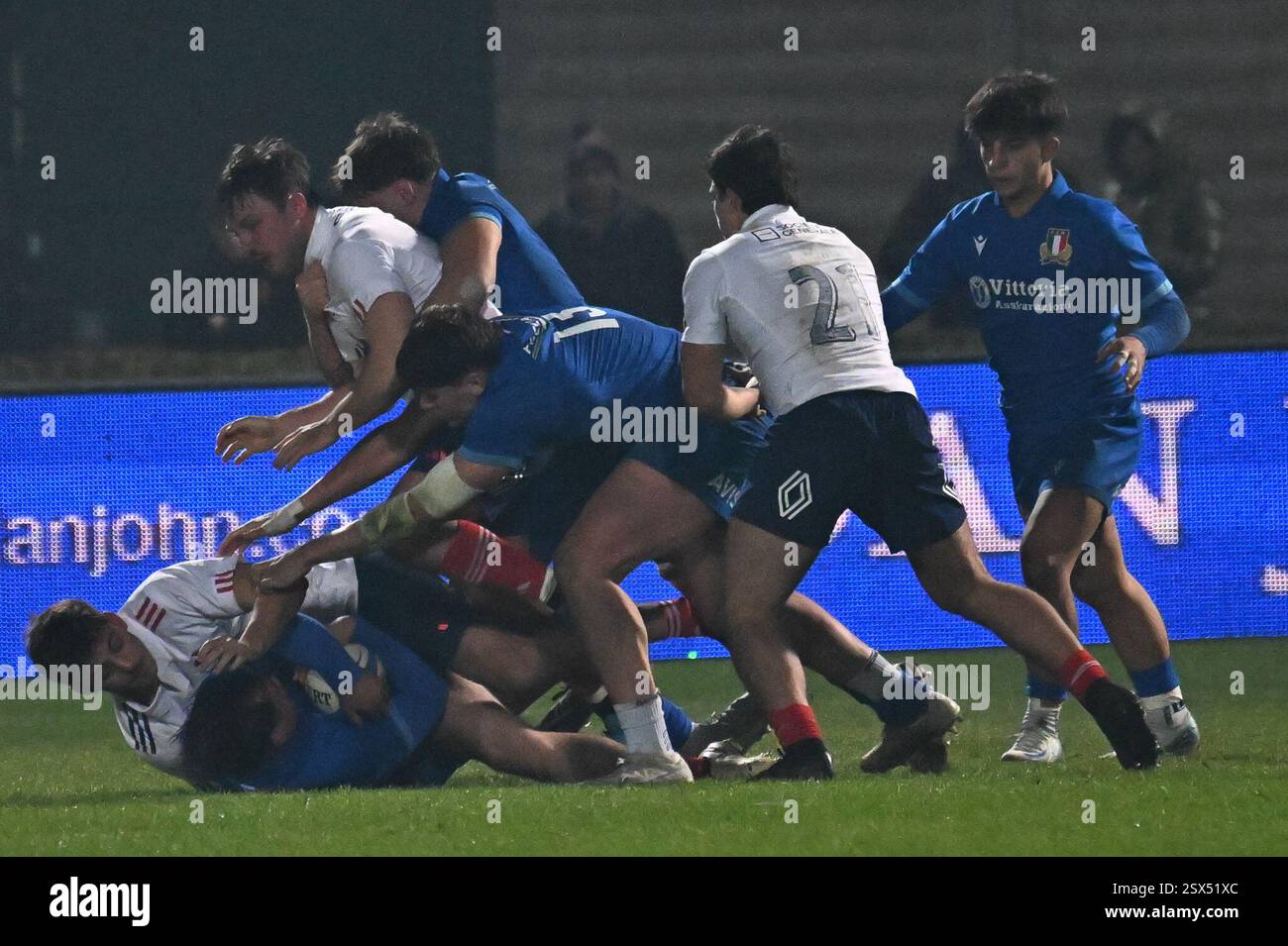 Monigo, Italy. 22nd Feb, 2025. Scrum during the match Italy vs. France ...