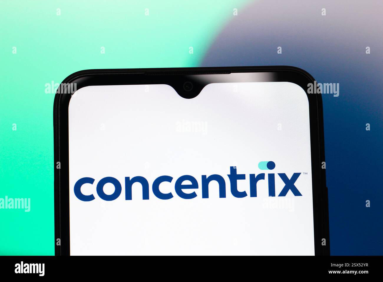 In this photo illustration, the Concentrix logo is seen displayed on a ...