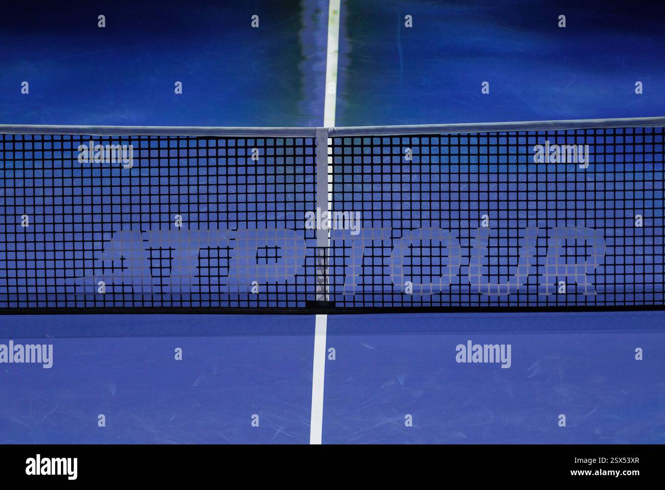 Doha, Qatar. 22nd Feb, 2025. The ATP logo during the 2025 Qatar ...