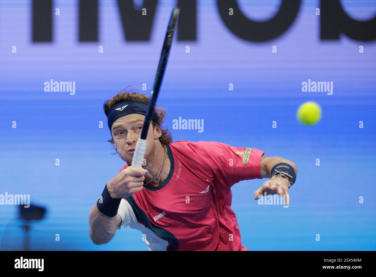 Doha, Qatar. 22nd Feb, 2025. Andrey Rublev of Russia during the 2025 ...