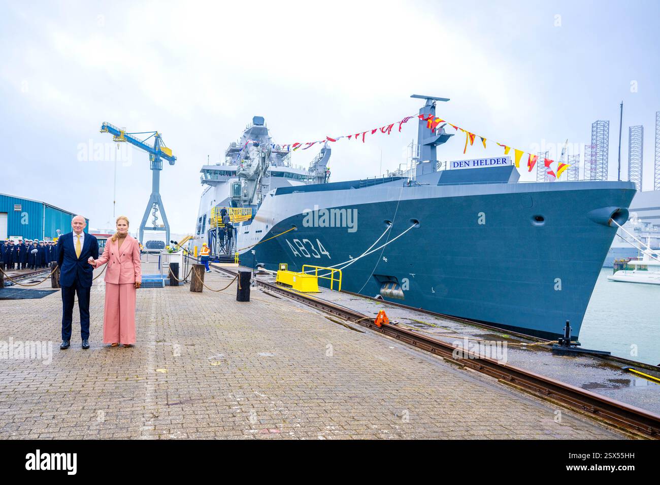 Princess Amalia at the christening of the Combat Support Ship Den ...