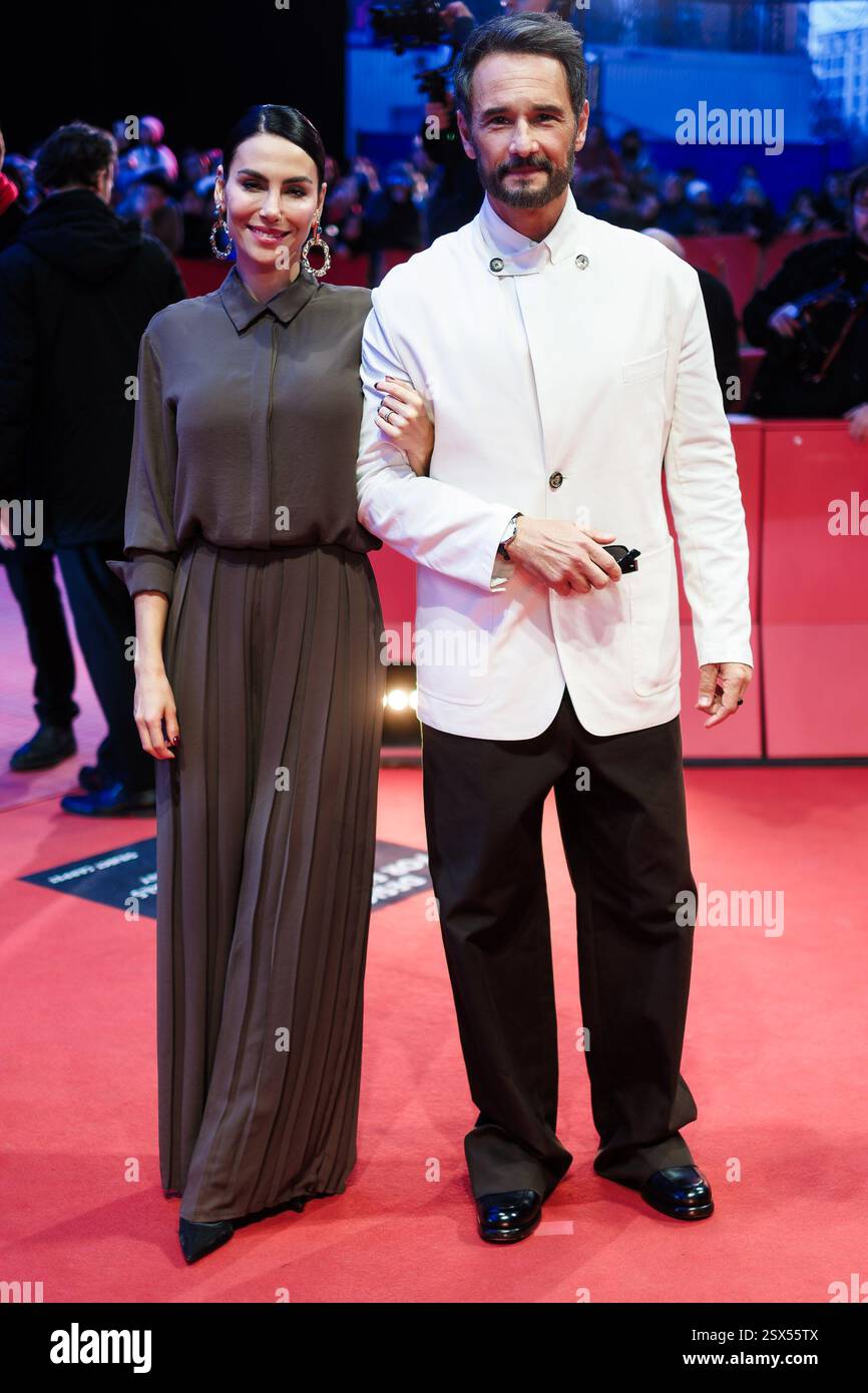 Berlin, Germany. 22nd Feb, 2025. Rodrigo Santoro and his wife Melanie ...
