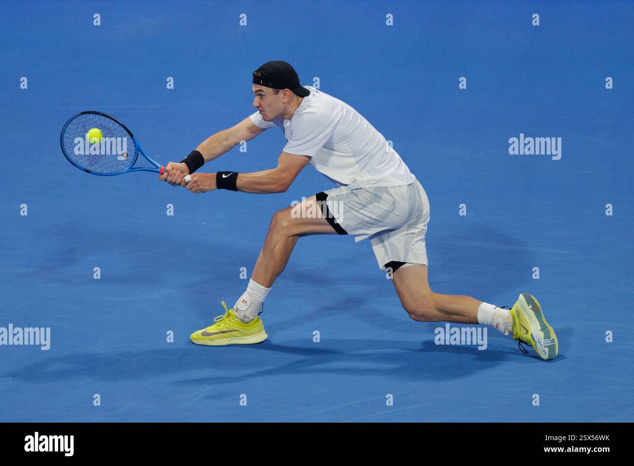 Jack Draper of Great Britain during the 2025 Qatar ExxonMobil Open, ATP ...
