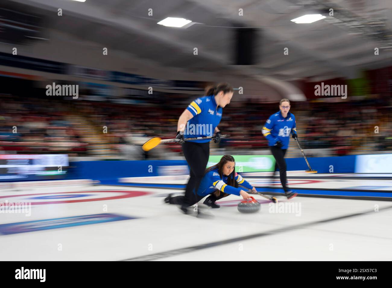 Thunder Bay, Canada. 22nd Feb, 2025. Team Alberta skip Kayla Skrlik ...