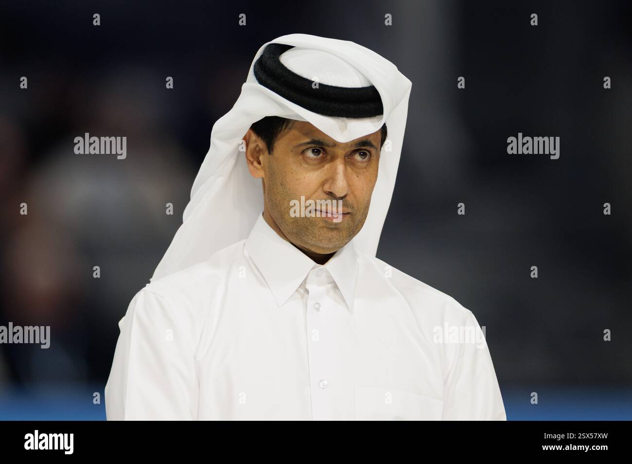 The President of the Qatar Tennis Federation Nasser al-Khelaifi during ...