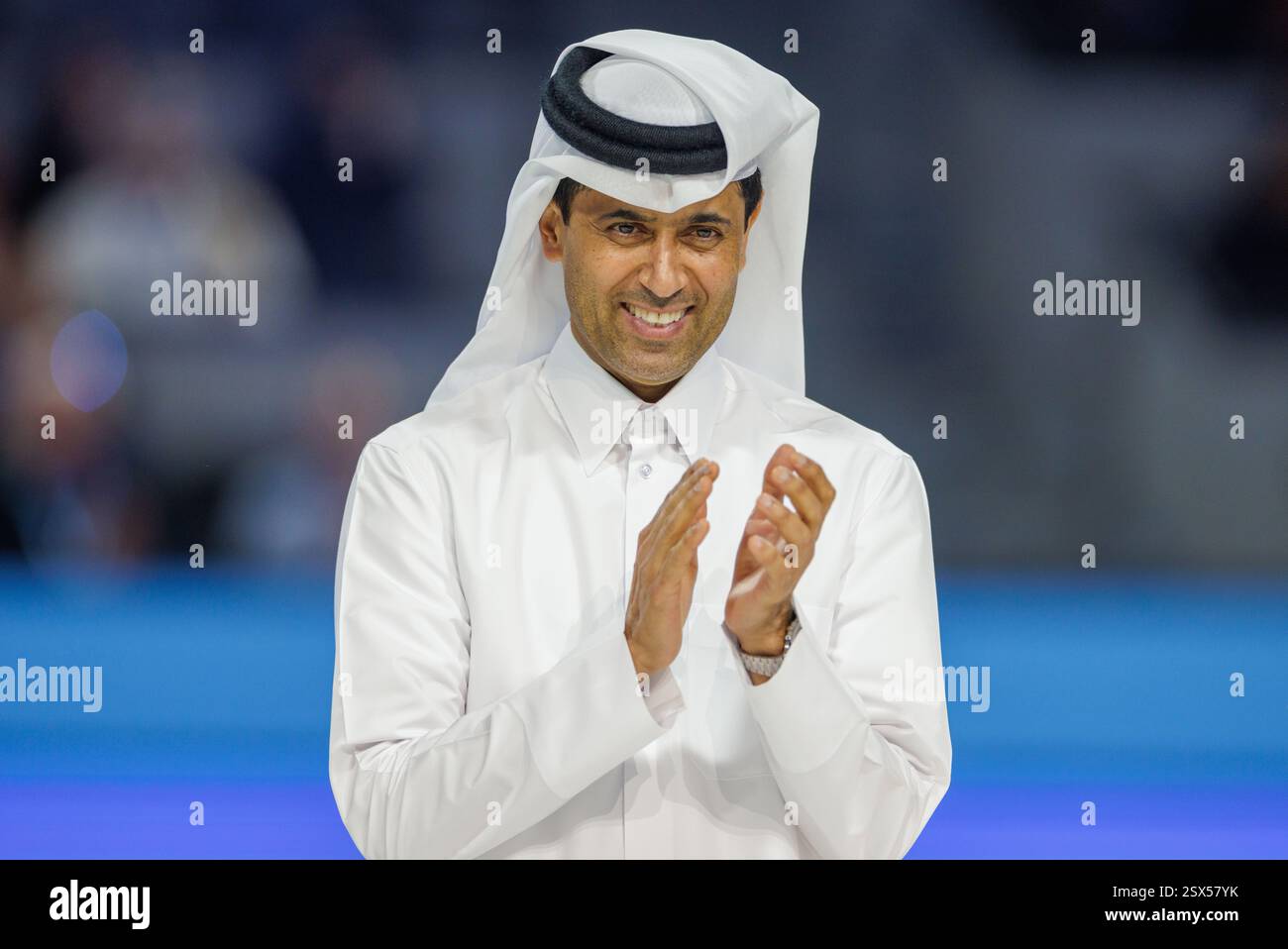 The President of the Qatar Tennis Federation Nasser al-Khelaifi during ...
