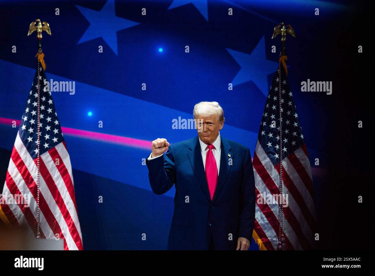 United States President President Donald J Trump speaks at the 2025 ...